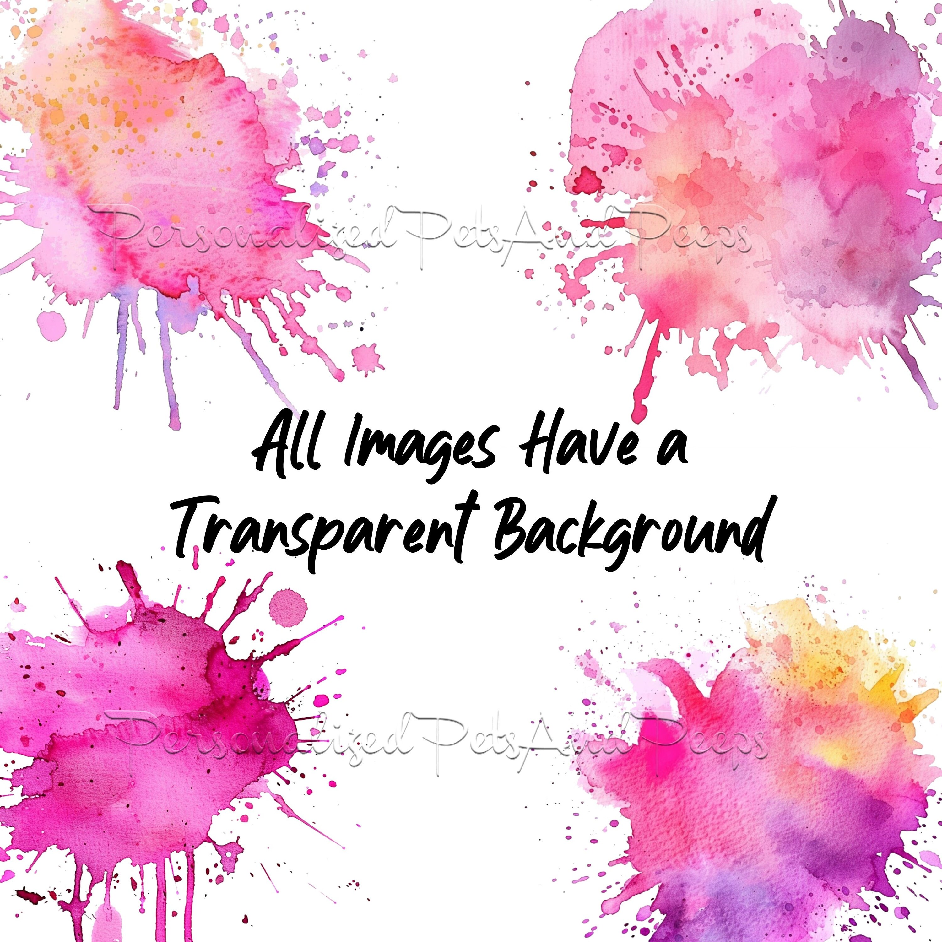 Fuchsia Watercolor Splashes, Watercolor Splatter Clip Art Set of 24 ...