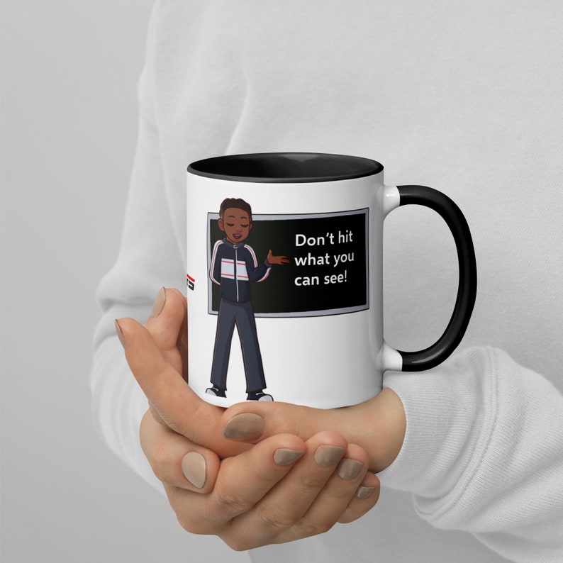 10oz - Don't Hit What You Can See (cartoon) - White Mug With Color ...