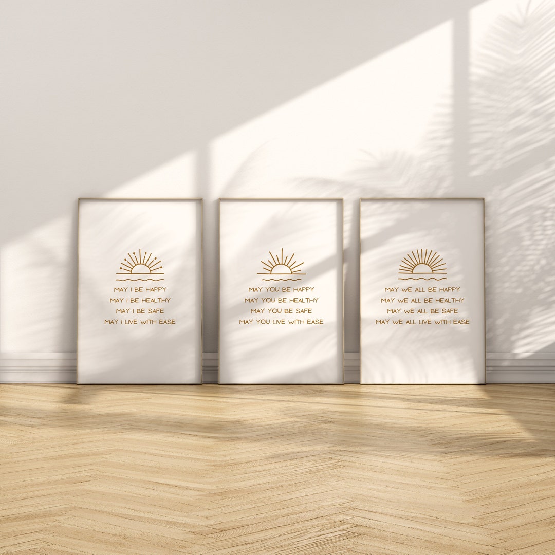 Loving Kindness Printable Wall Art Poster Set, Metta Prayer, Buddhist ...