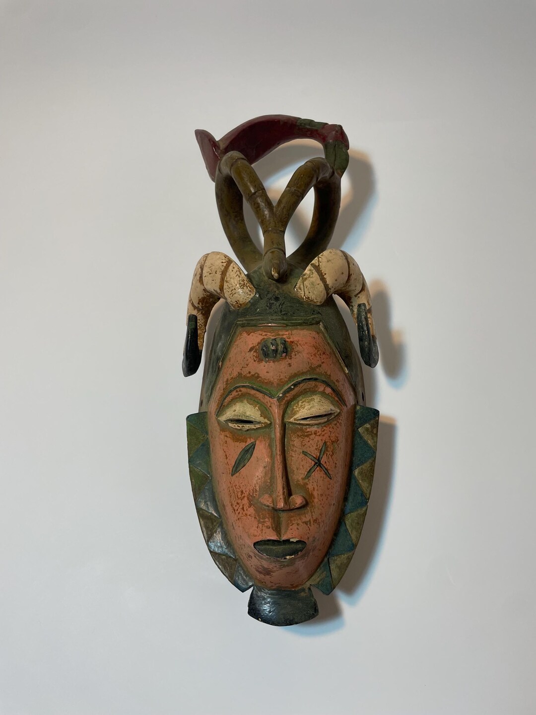 Baoulé Mask, African Art, African Wall Decor, Yellow Mask,home Decor ...