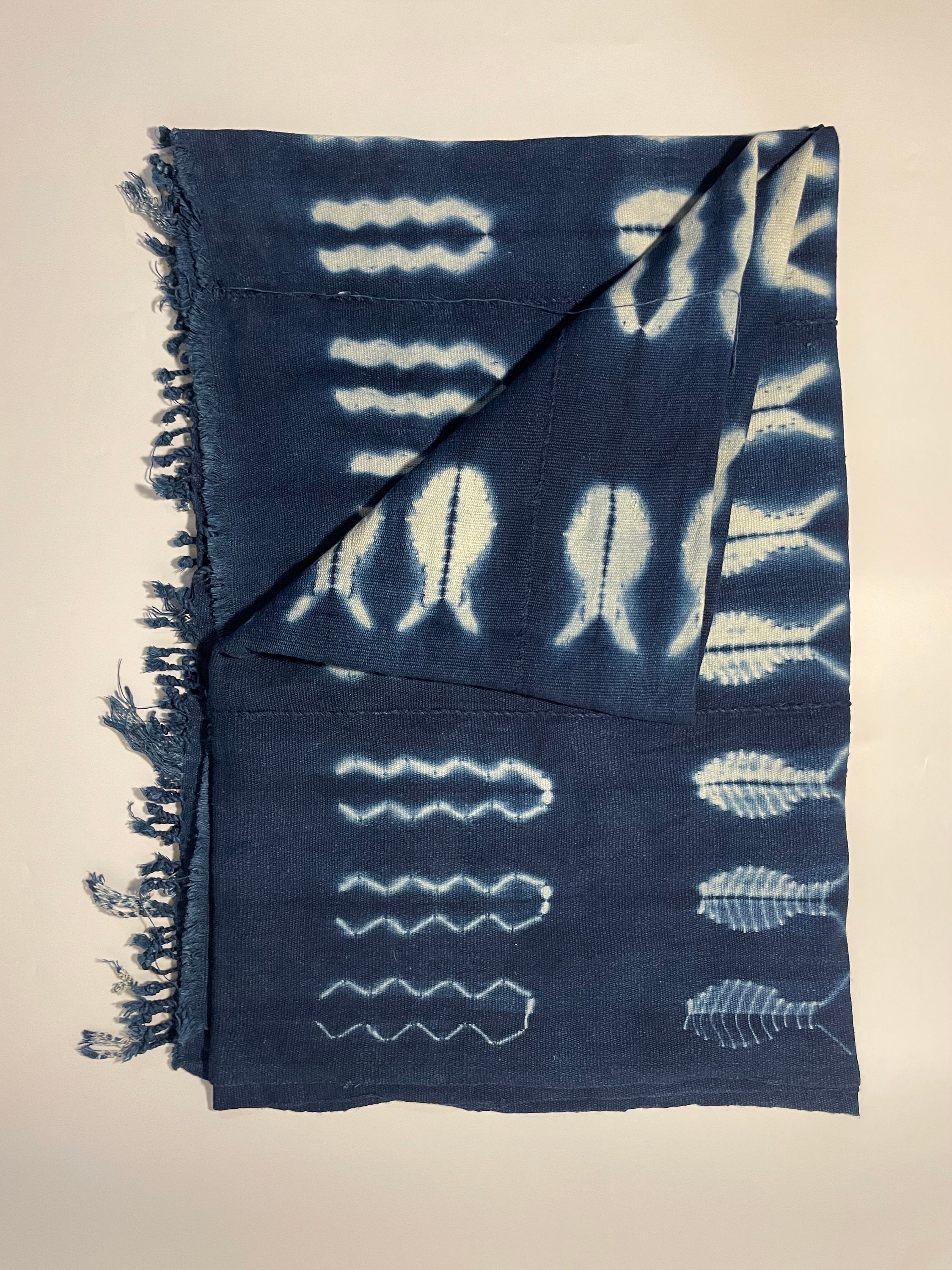 Beautiful African Indigo Cloth, Natural Hand Dye, Blue and White ...