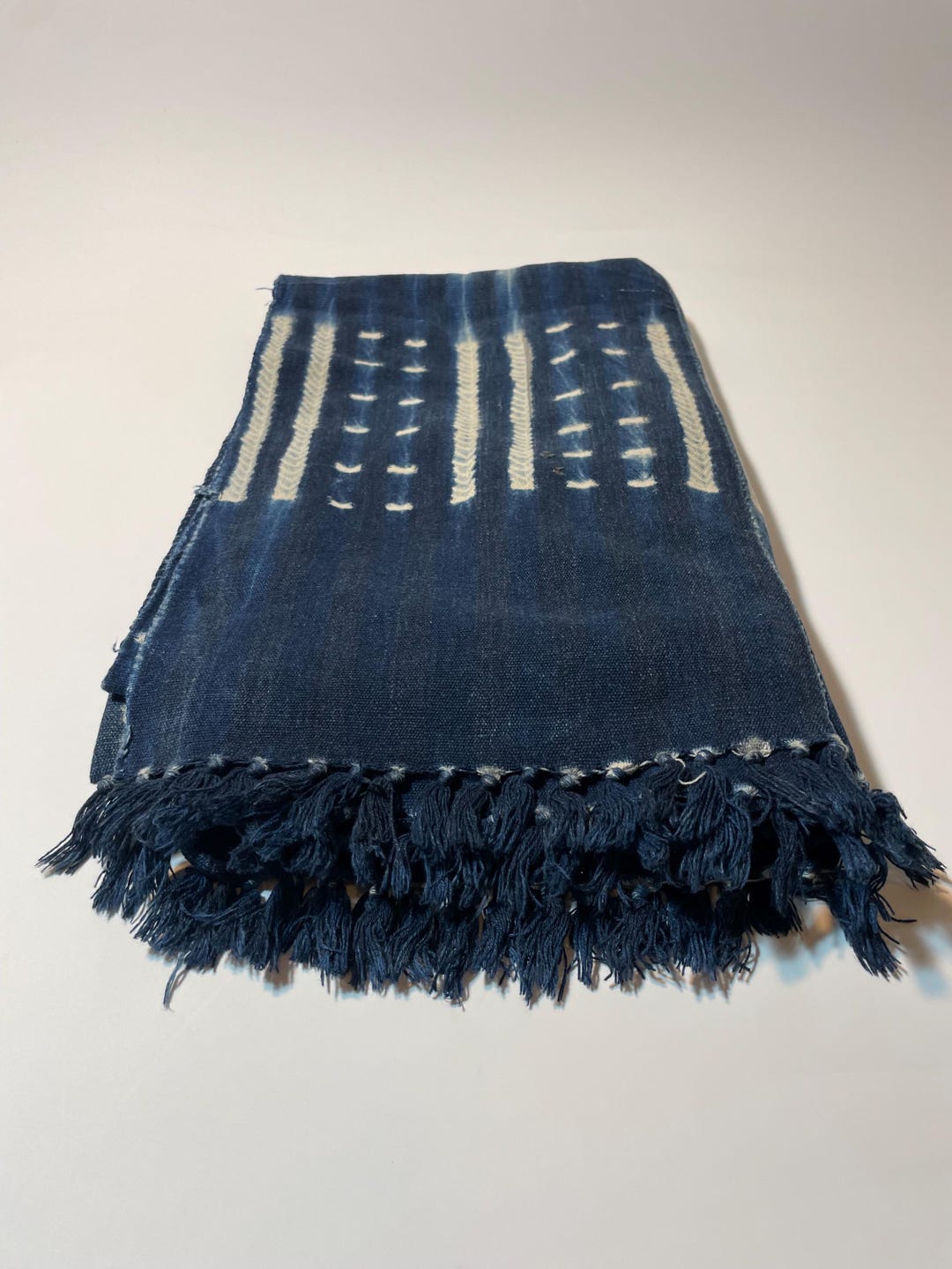 Handwoven African Indigo Cloth With Intricate White Designs Natural Dye ...