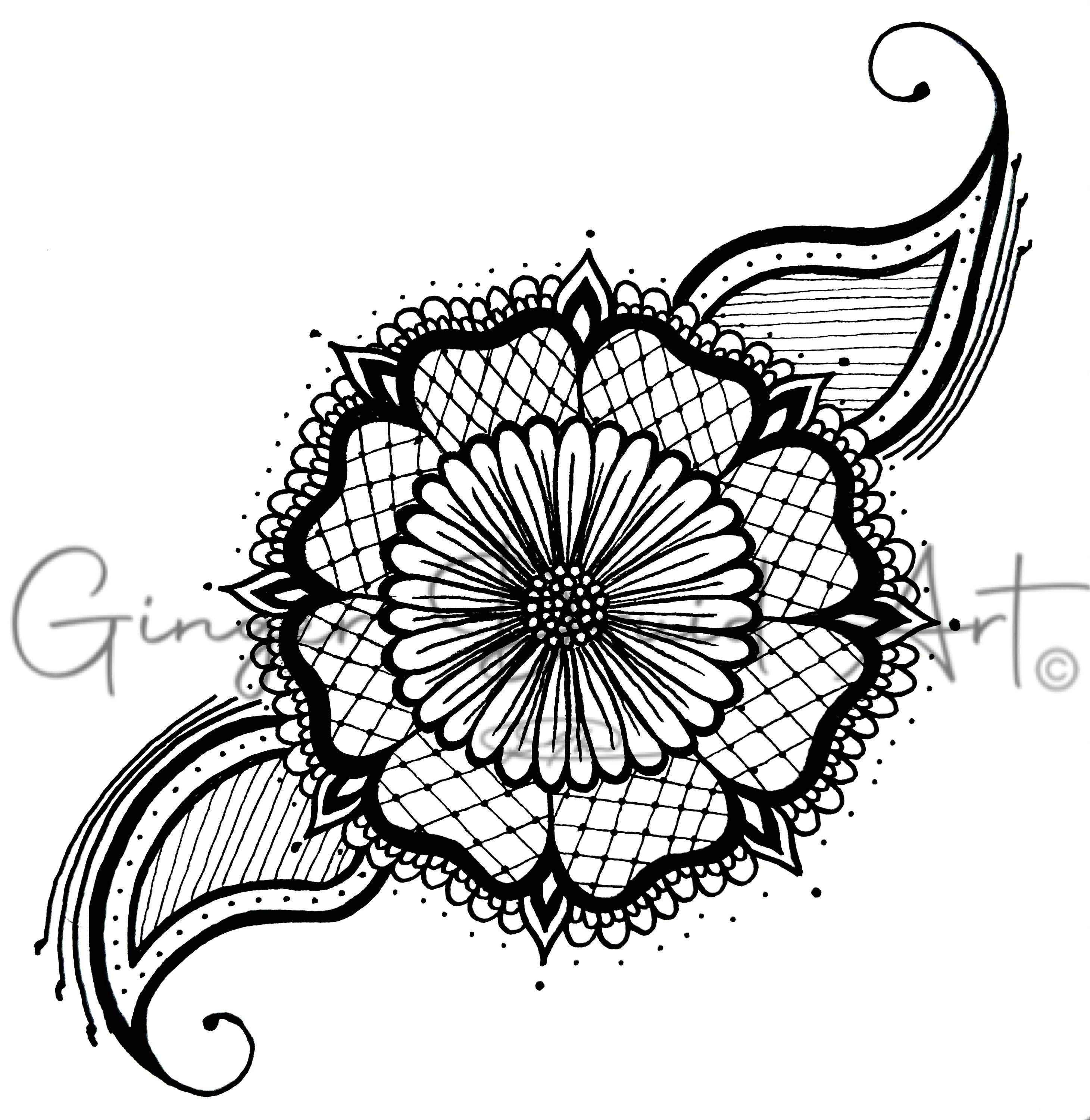 Floral SVG, Henna Inspired Flower, Digital File for Cricut, Digital ...