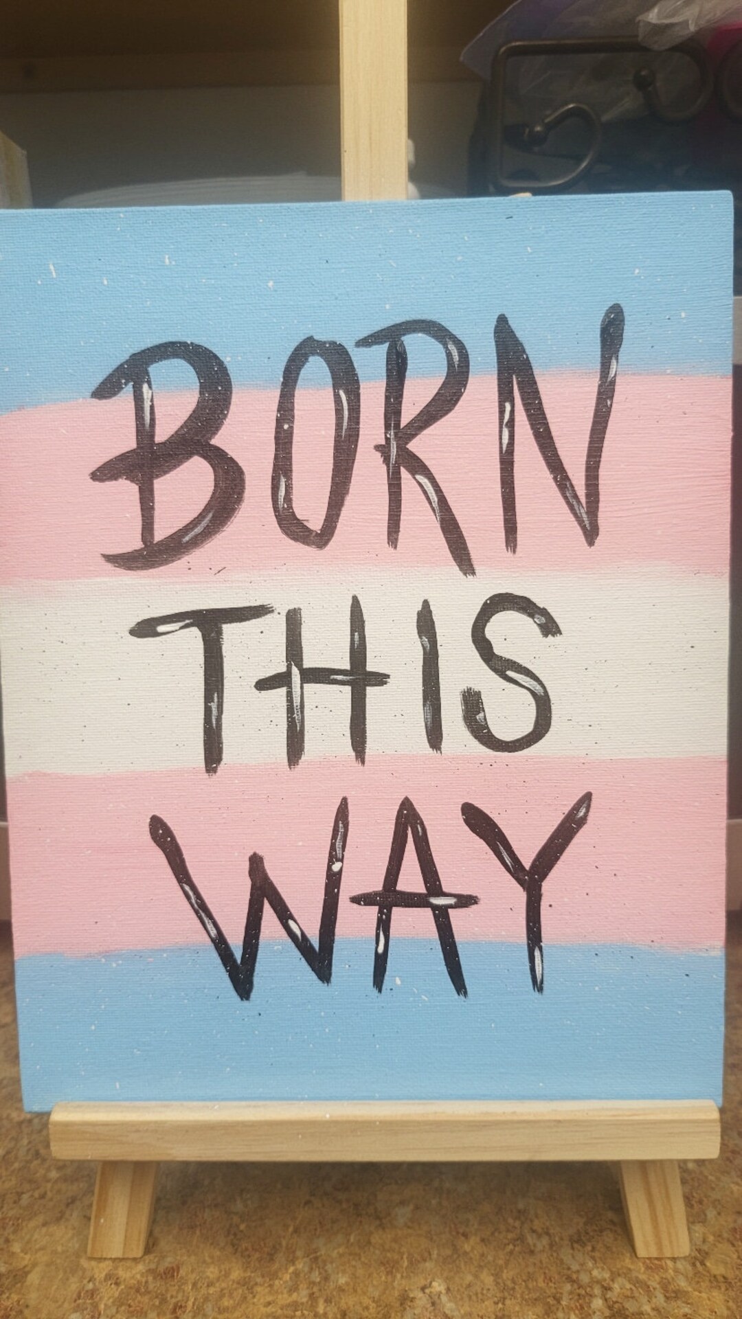 Transgender- Born This Way LGBTQIA+ Flag Series Painting - Etsy