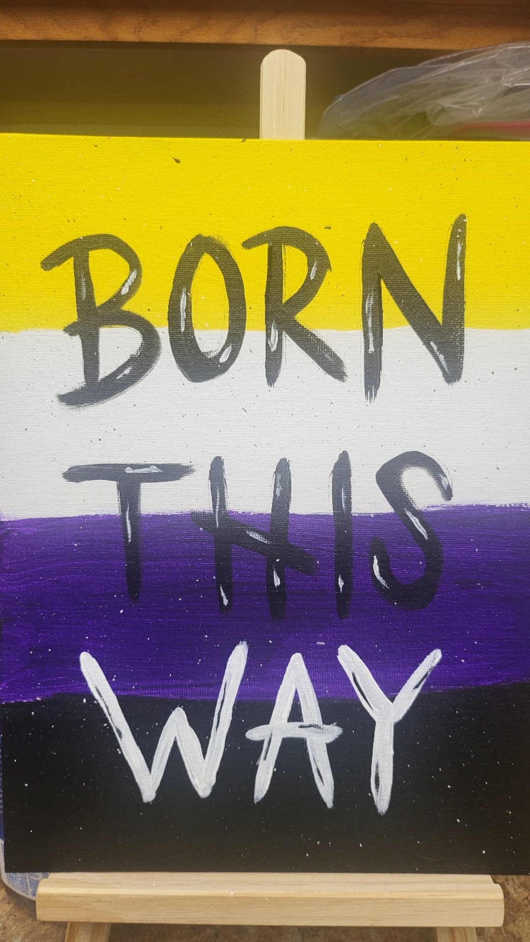 Non-binary Born This Way LGBTQIA+ Flag Series Paintings - Etsy