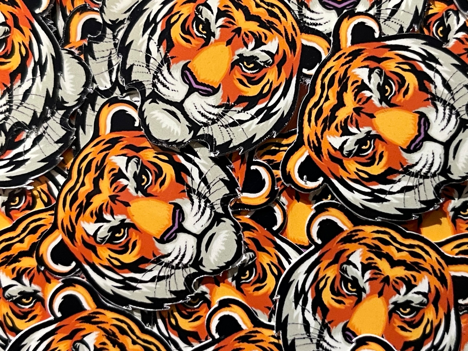 School Mascot Tiger Stickers - Vibrant 1x1 Inch Tiger Head Decals ...