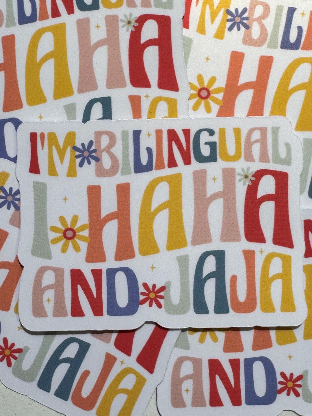 Dual Language Teacher Sticker - Retro Design for Educators ...