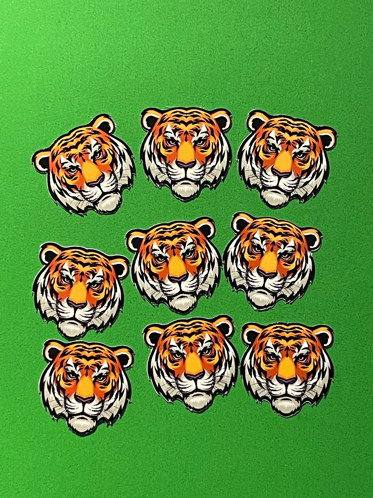School Mascot Tiger Stickers - Vibrant 1x1 Inch Tiger Head Decals ...