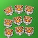 School Mascot Tiger Stickers - Vibrant 1x1 Inch Tiger Head Decals ...