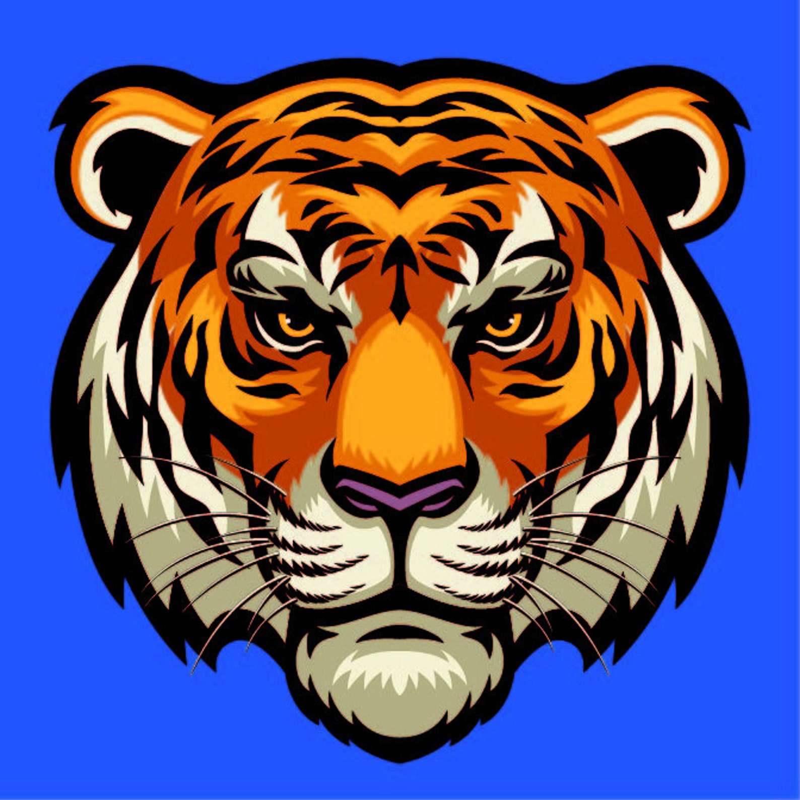 School Mascot Tiger Stickers - Vibrant 1x1 Inch Tiger Head Decals ...