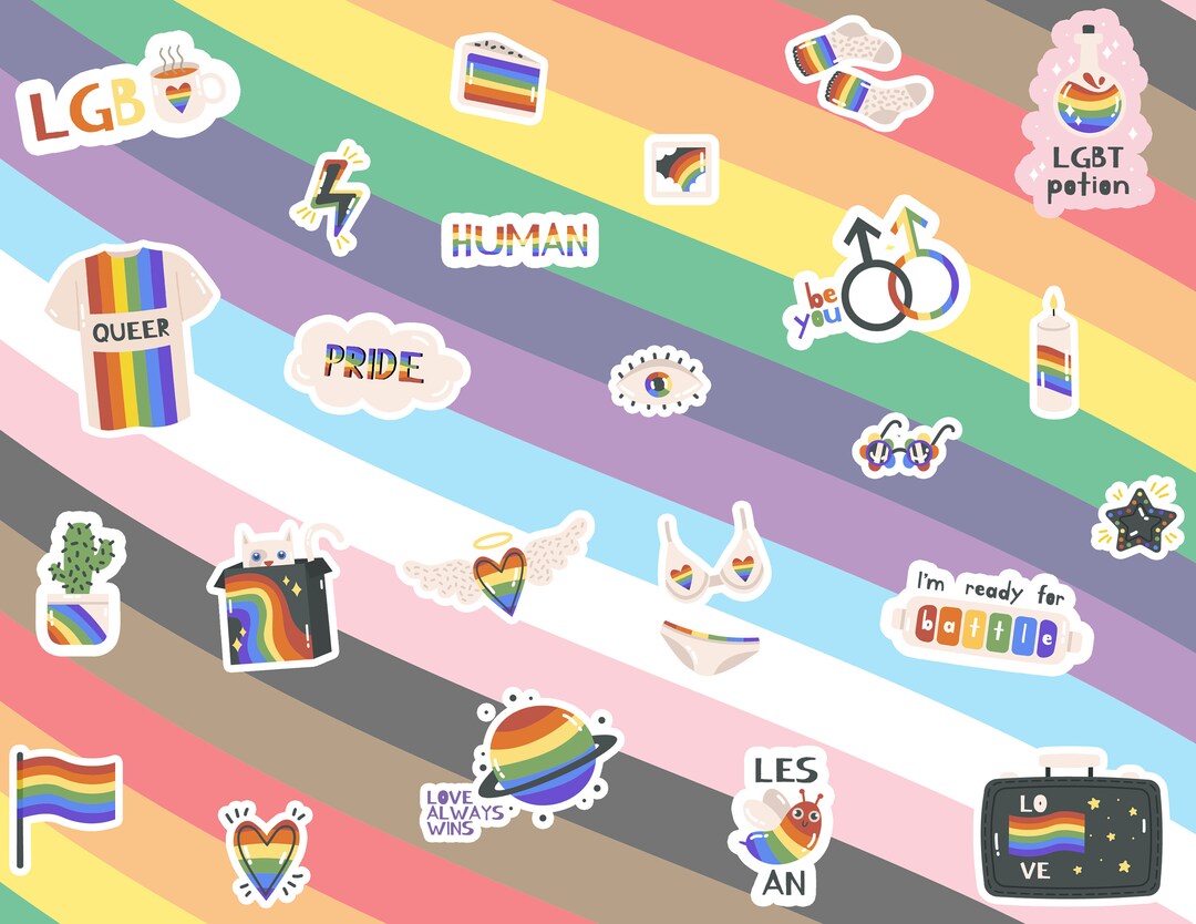 LGBTQ+ Pride Sticker Pack - Ally Gift for Friends - Versatile Yeti ...