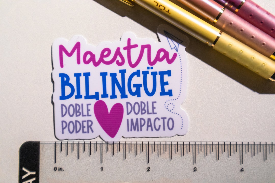 Bilingual Teacher Vinyl Sticker | 'maestra Bilingue' | 'doble Poder ...