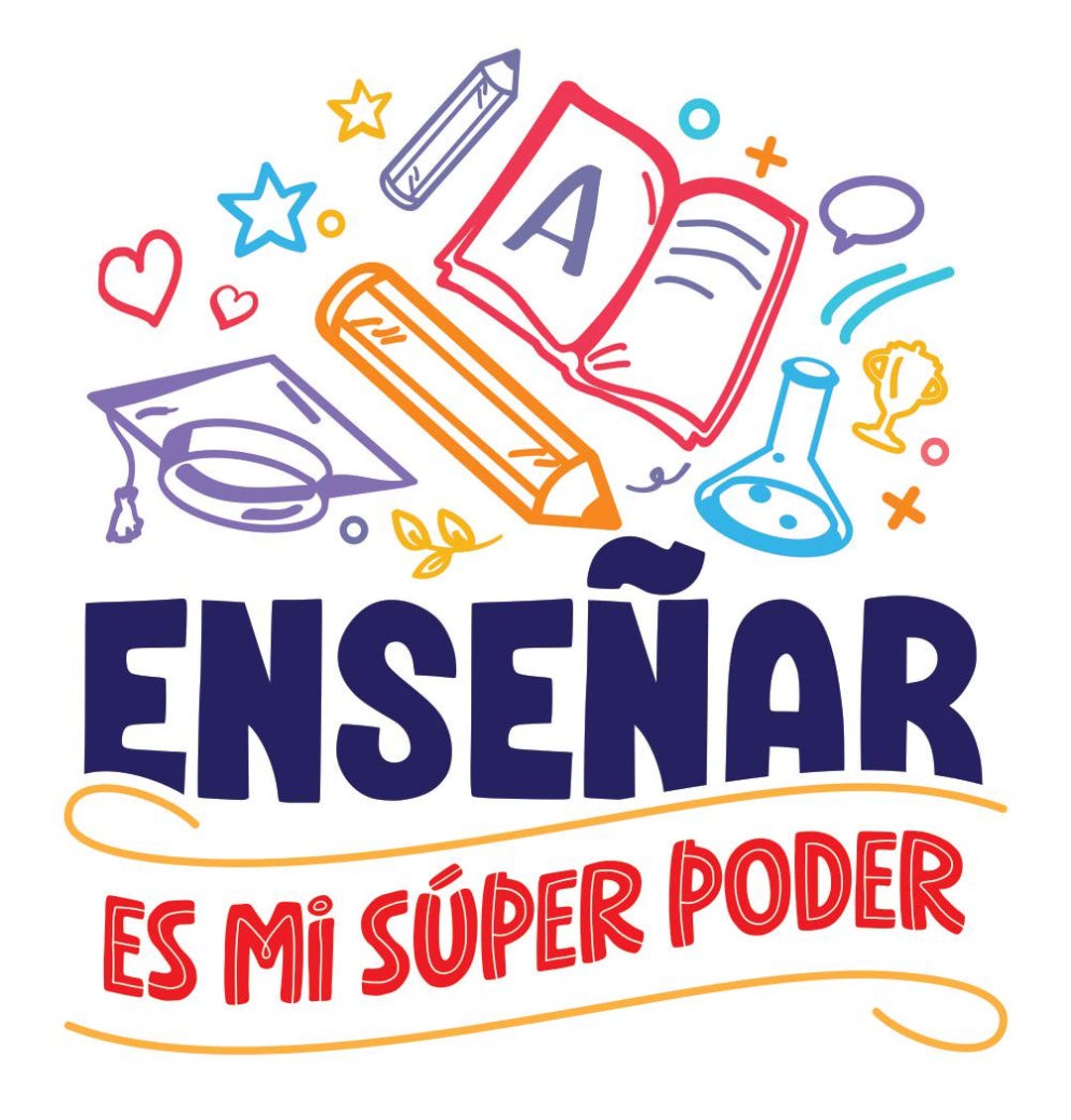 Enseñar Es Mi Súper Poder Bilingual Teacher Digital File SVG PNG for ...