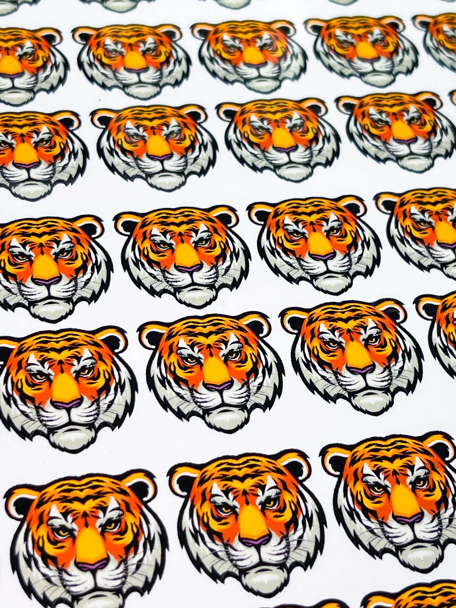 School Mascot Tiger Stickers - Vibrant 1x1 Inch Tiger Head Decals ...