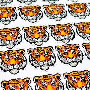 School Mascot Tiger Stickers - Vibrant 1x1 Inch Tiger Head Decals ...