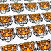 School Mascot Tiger Stickers - Vibrant 1x1 Inch Tiger Head Decals ...