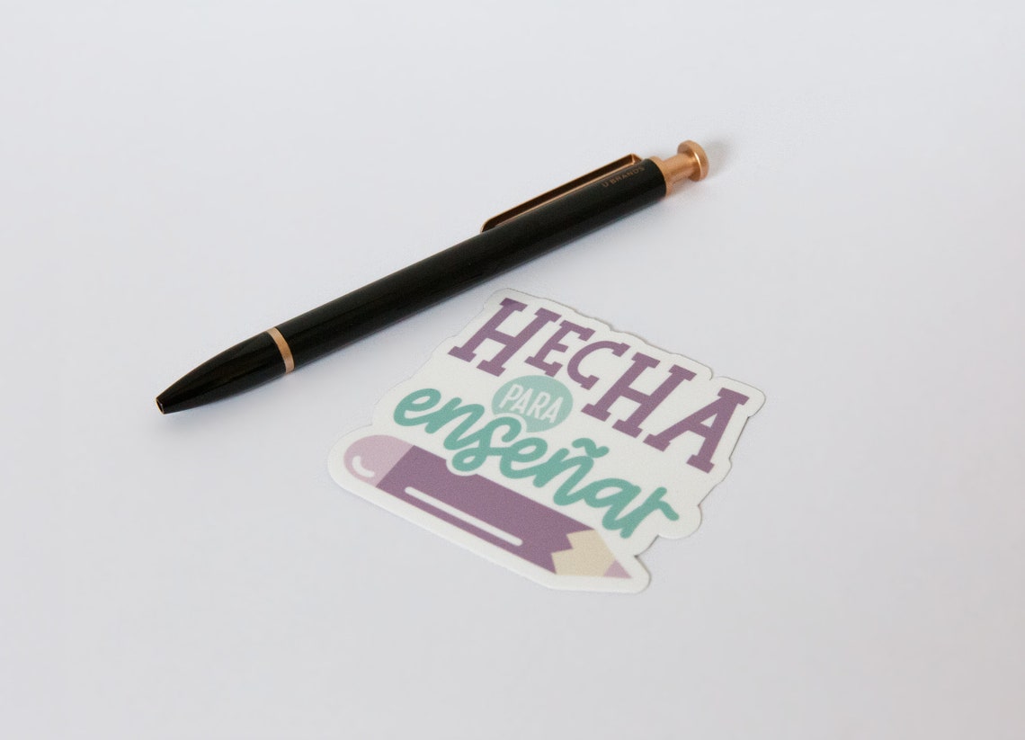 Hecho/hecha Para Enseñar" Sticker - Vibrant Spanish Teacher Decal ...
