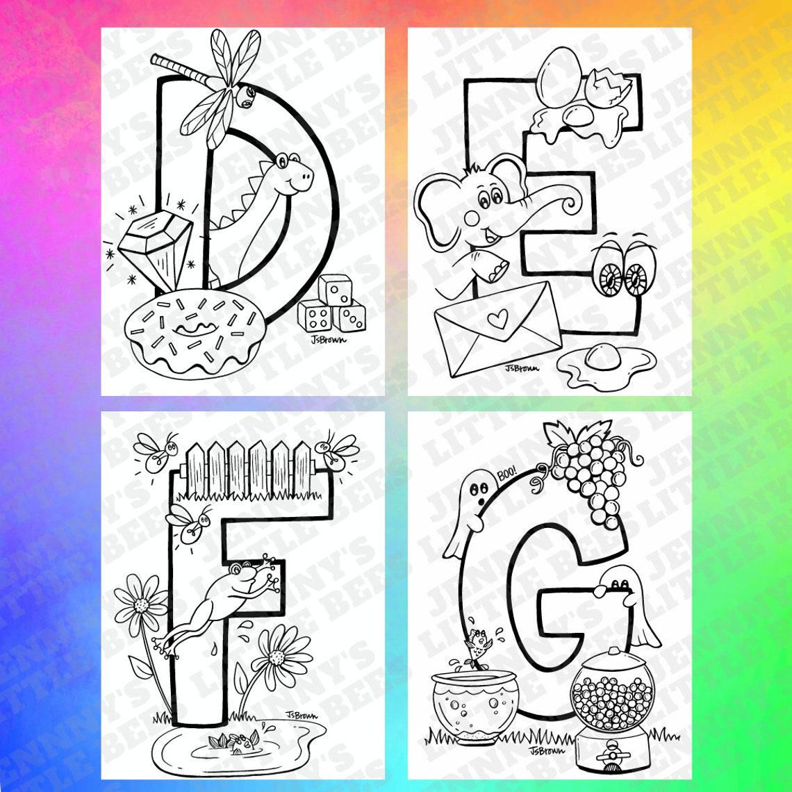 Alphabet Coloring Pages -26 Hand-drawn Alphabet Letter Coloring Pages ...
