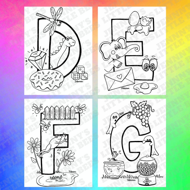 Alphabet Coloring Pages -26 Hand-drawn Alphabet Letter Coloring Pages ...