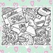 Valentine Doodles Coloring Page -original Coloring Page- Hand-drawn ...
