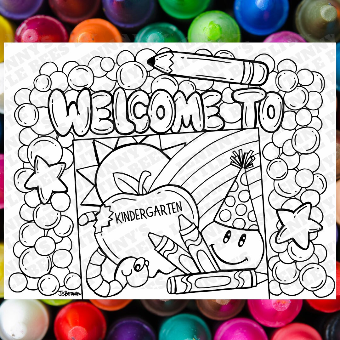 Kindergarten Welcome Sheets -balloon Arch Welcome Coloring Page and ...