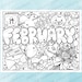 February Printable Coloring Page- Hand-drawn February Coloring Page ...