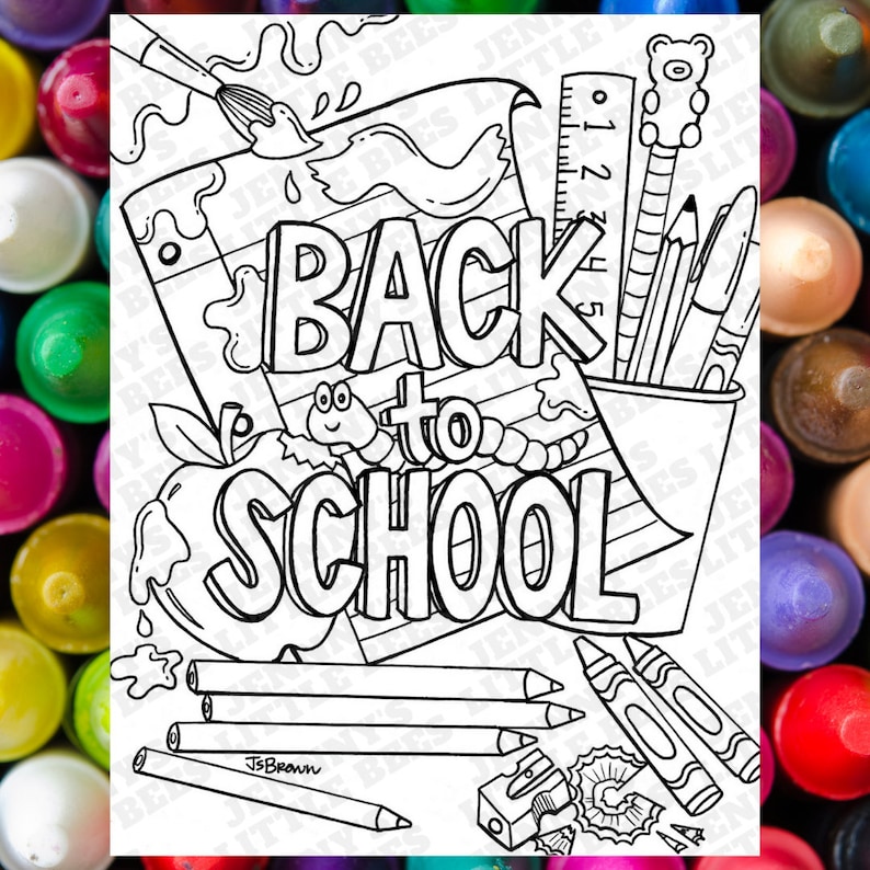 Back to School Coloring Page -school Color Sheet -back to School ...