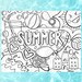 Summer Coloring Page -summer Color Sheet -seasonal Coloring Page -cute ...