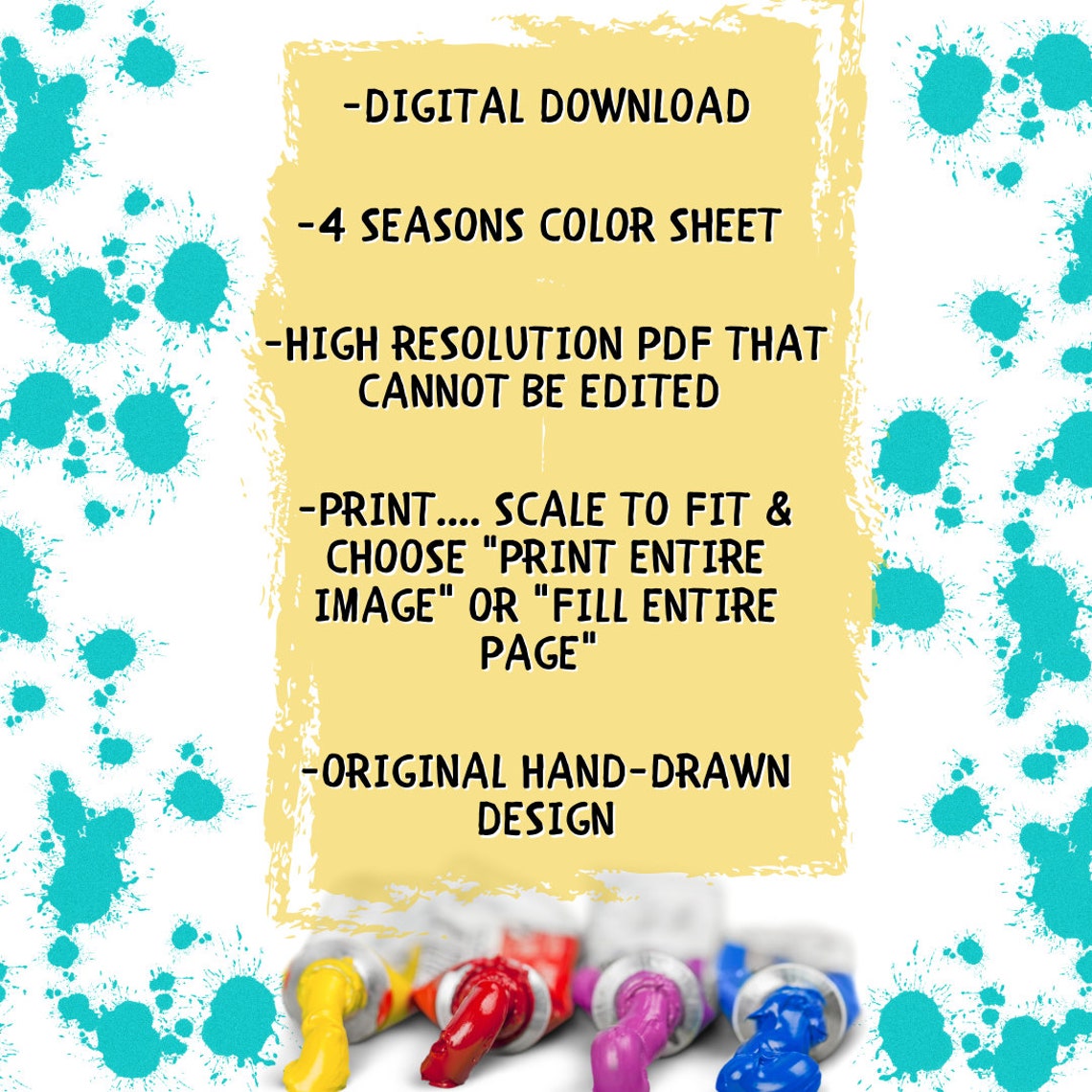 The Four Seasons Coloring Page -seasons Color Sheet -winter -spring ...