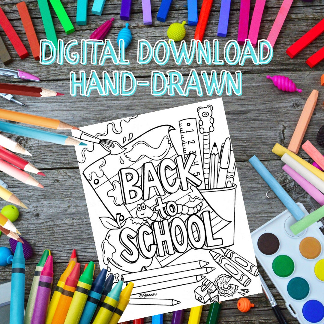 Back to School Coloring Page -school Color Sheet -back to School ...