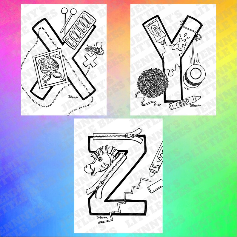 Alphabet Coloring Pages -26 Hand-drawn Alphabet Letter Coloring Pages ...