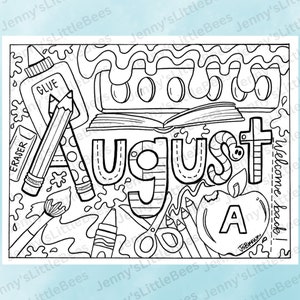 August Printable Coloring Page - Hand-drawn August Coloring Page ...