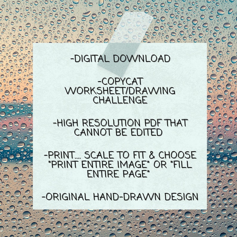 Rainy Day Copycat Drawing -drawing Challenge -copy the Drawing -drawing ...