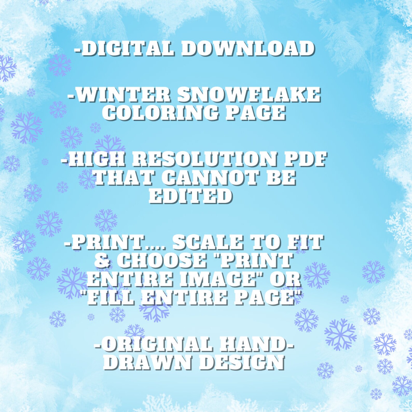 Snowflake Zentangle -winter Snowflake -winter Coloring Page -hand-drawn ...