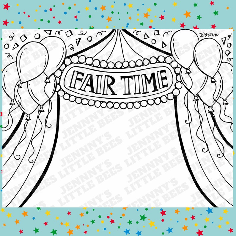 Fair Coloring Page -fair Drawing Prompt -fair Sheets -fair Time Color ...