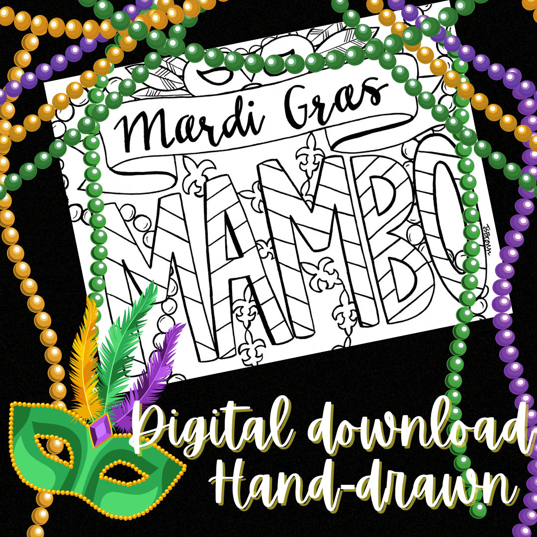 Mardi Gras Mambo -mardi Gras Coloring Page -louisiana Culture ...