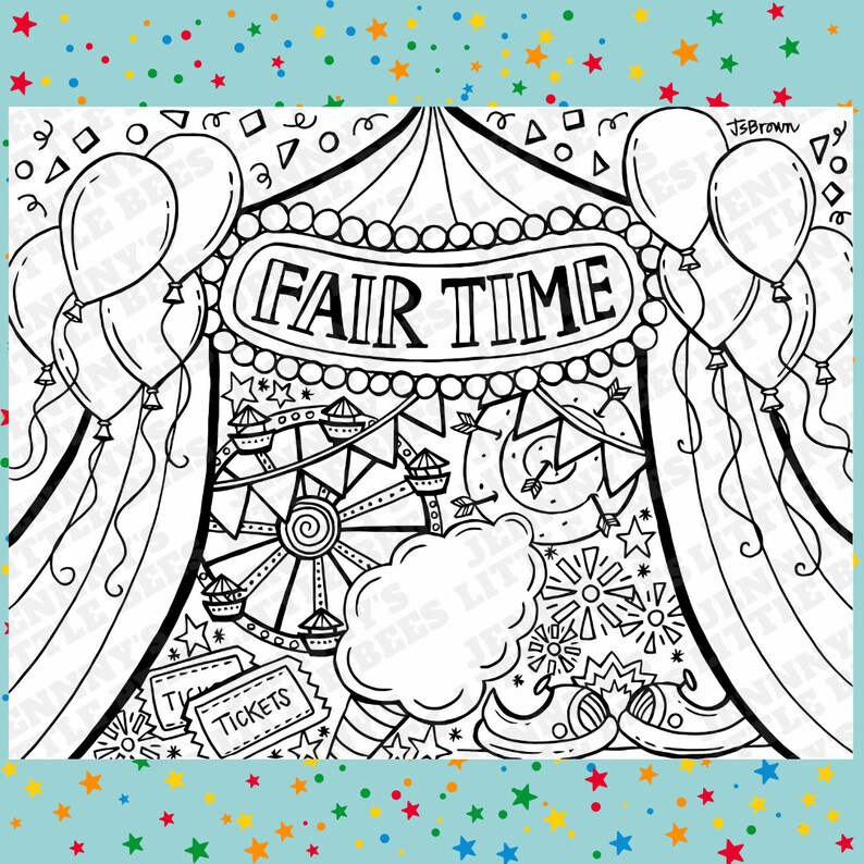 Fair Coloring Page -fair Drawing Prompt -fair Sheets -fair Time Color ...