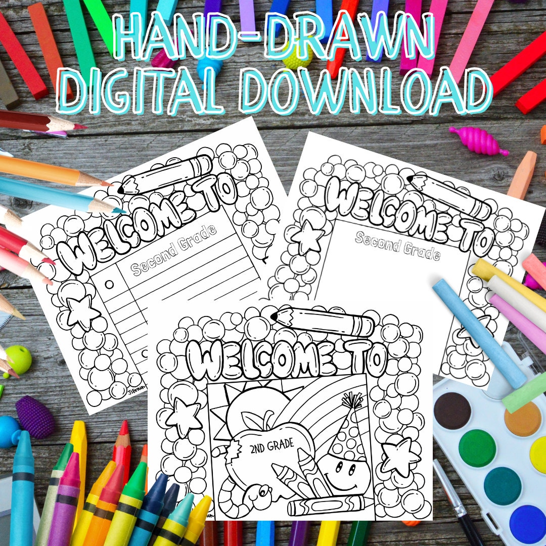 Second Grade Welcome Sheets -welcome Drawing Sheet -welcome Coloring ...