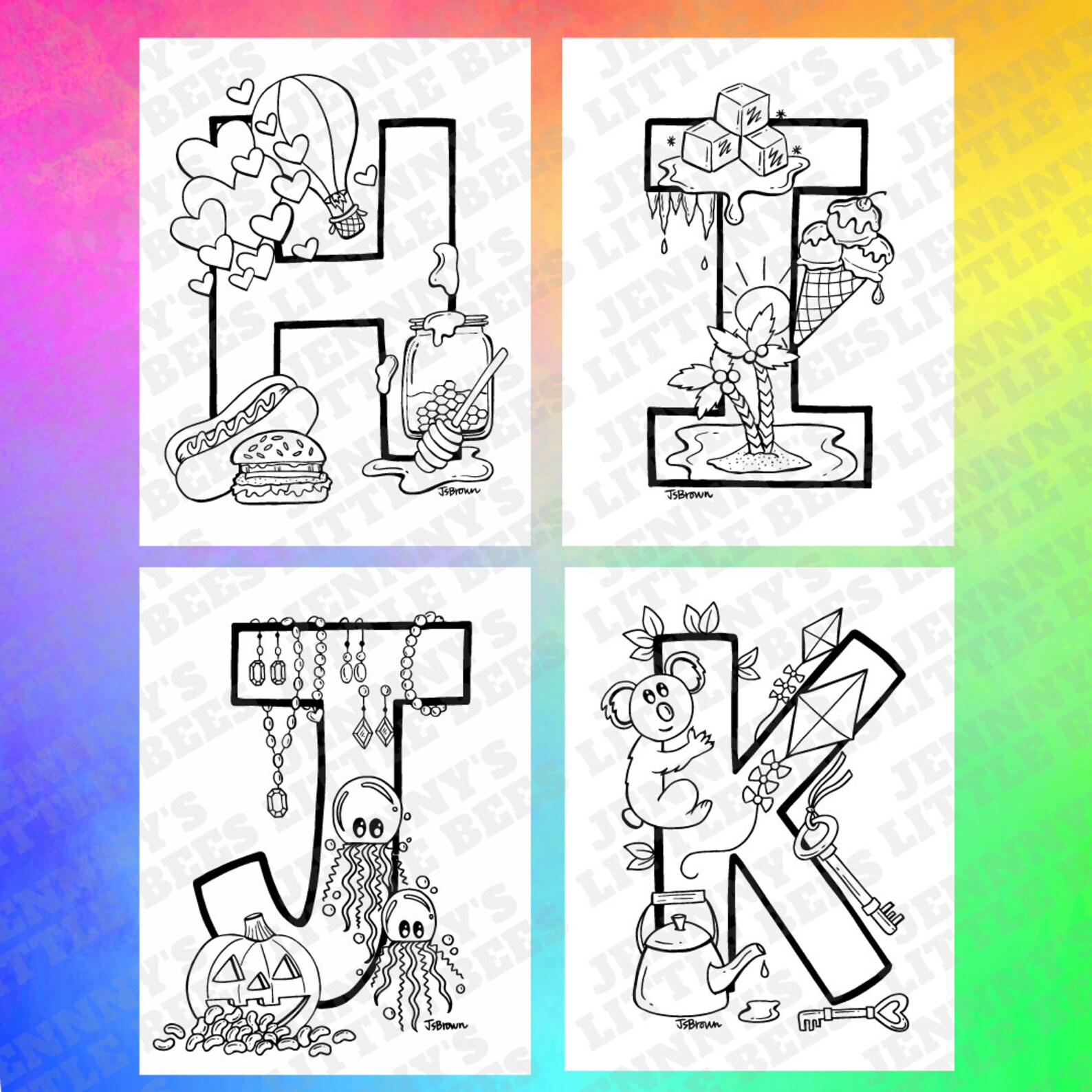 Alphabet Coloring Pages -26 Hand-drawn Alphabet Letter Coloring Pages ...