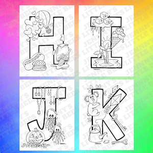 Alphabet Coloring Pages -26 Hand-drawn Alphabet Letter Coloring Pages ...