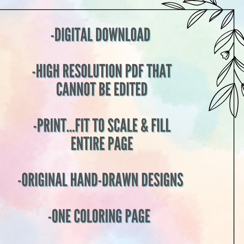 December Printable Coloring Page- Hand-drawn December Coloring Page ...