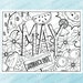 May Printable Coloring Page - Hand-drawn May Coloring Page - Month ...