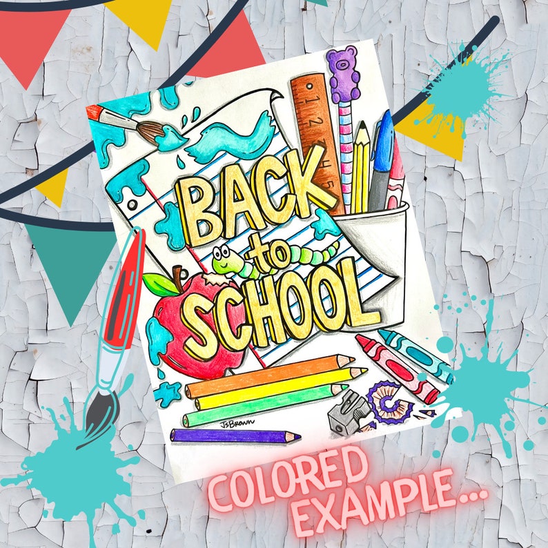 Back to School Coloring Page -school Color Sheet -back to School ...