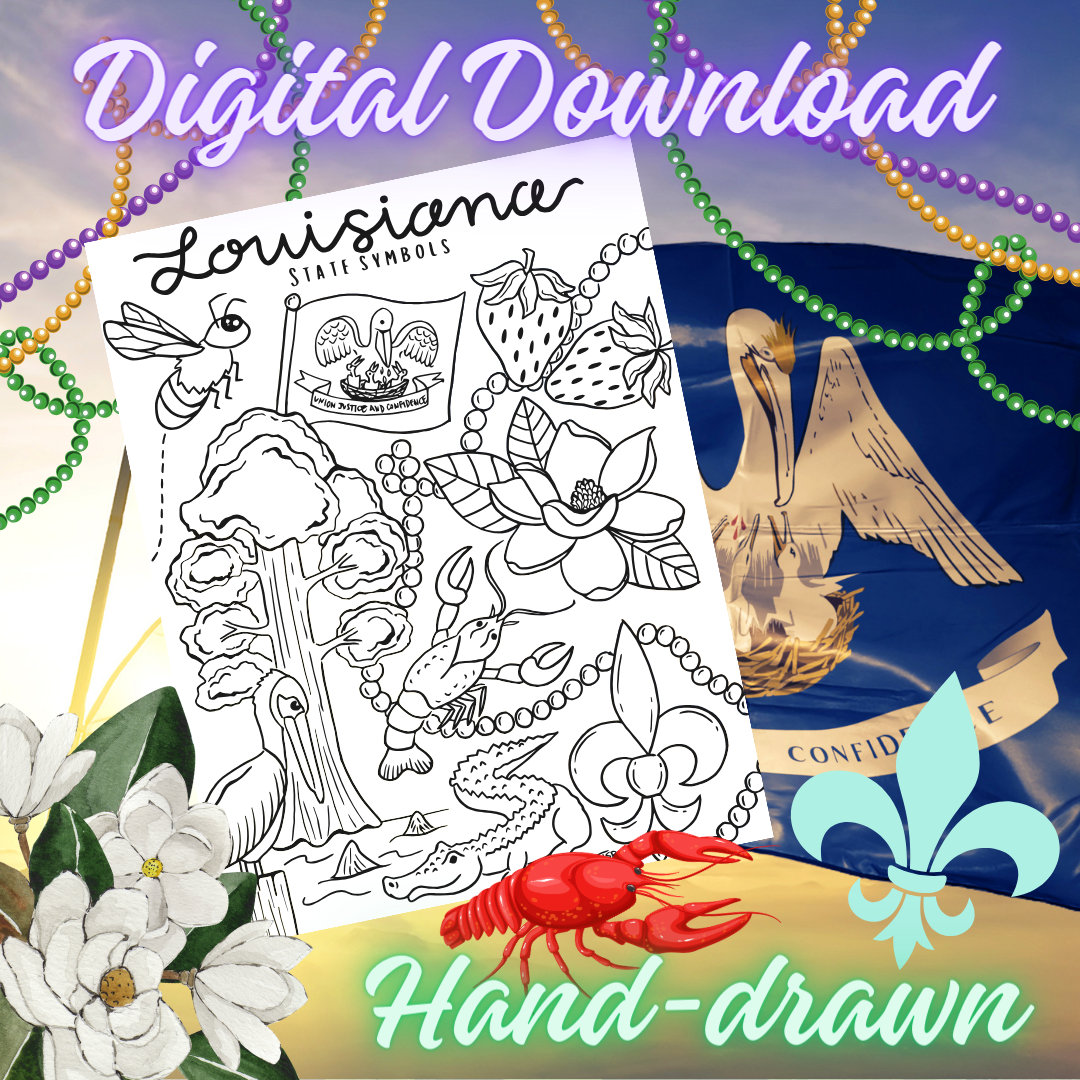 Louisiana State Symbols -louisiana Symbols Coloring Page -LA Symbols ...