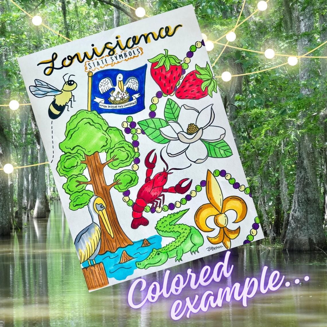 Louisiana State Symbols -louisiana Symbols Coloring Page -LA Symbols ...