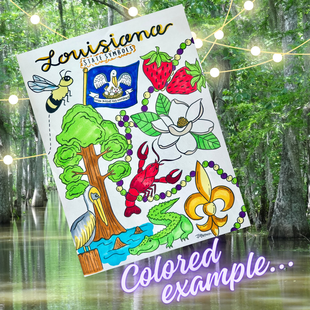 Louisiana State Symbols -louisiana Symbols Coloring Page -LA Symbols ...