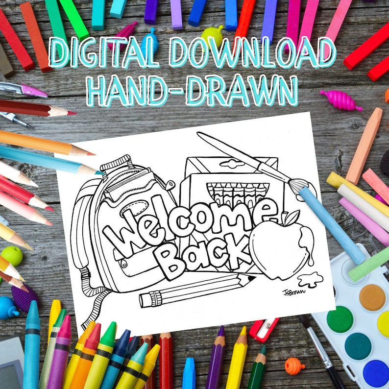 Welcome Back School Coloring Page - School Color Sheet -back to School ...