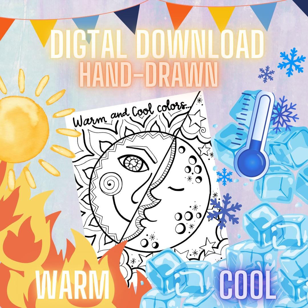 Warm and Cool Colors, Color Sheet, Warm/cool Color Sheet, Art Coloring ...