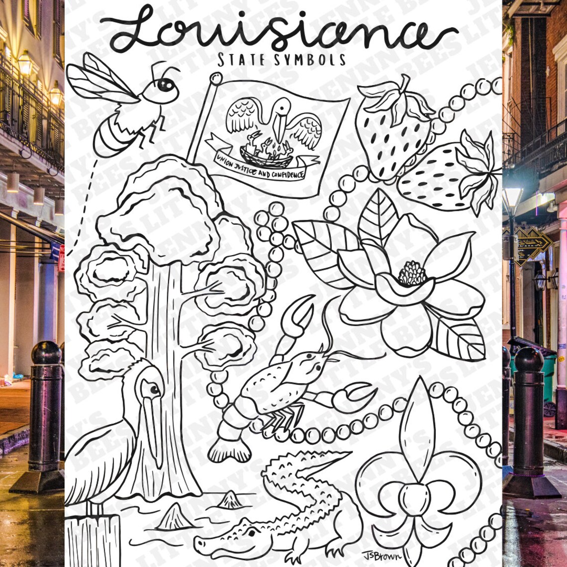 Louisiana State Symbols -louisiana Symbols Coloring Page -LA Symbols ...