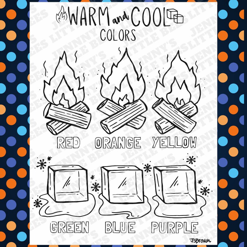 Warm and Cool Colors Worksheet art Worksheet color Theory - Etsy